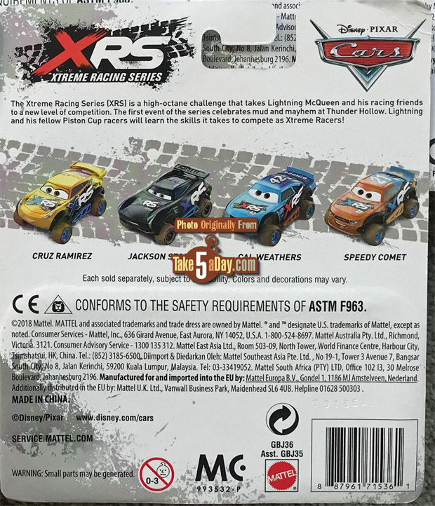 Take Five a Day » Blog Archive » Mattel Disney Pixar CARS: XRS Singles ...